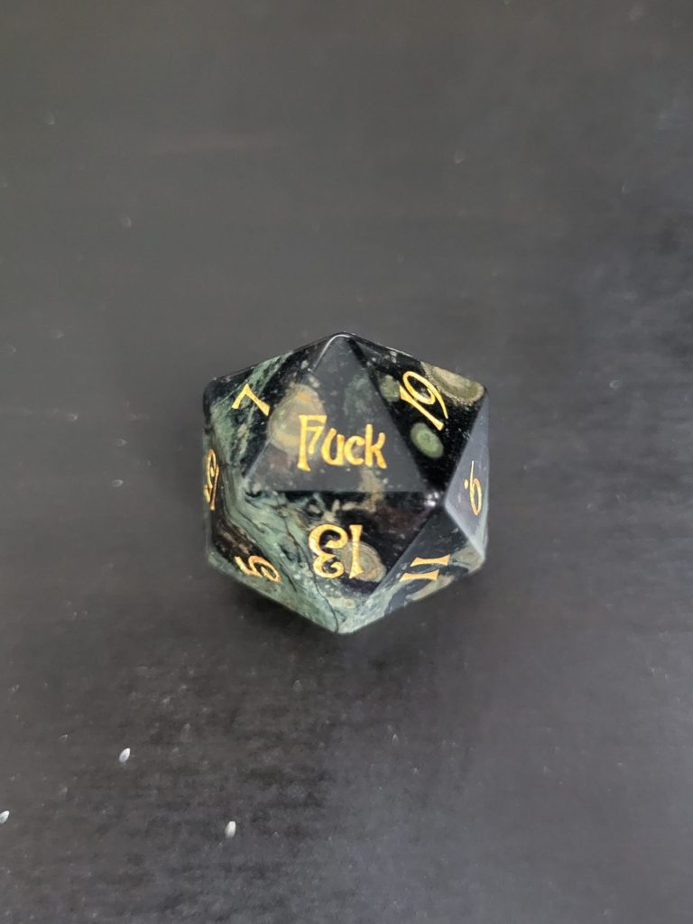 Critical Fail/Win D20 Dice Gemstone-Engraved – The DnD Geek Shop
